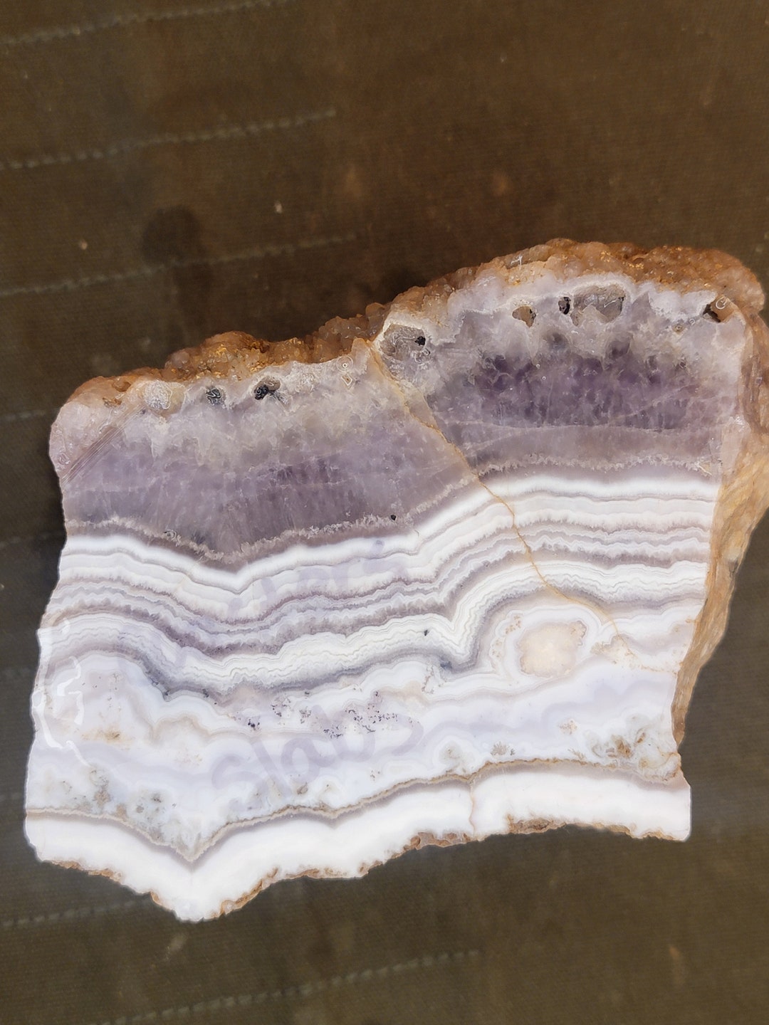Large Sowbelly Agate Rough Block With Amethyst Crystals - Etsy