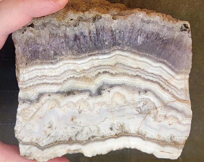 Large Sowbelly Agate Rough Block With Amethyst Crystals - Etsy