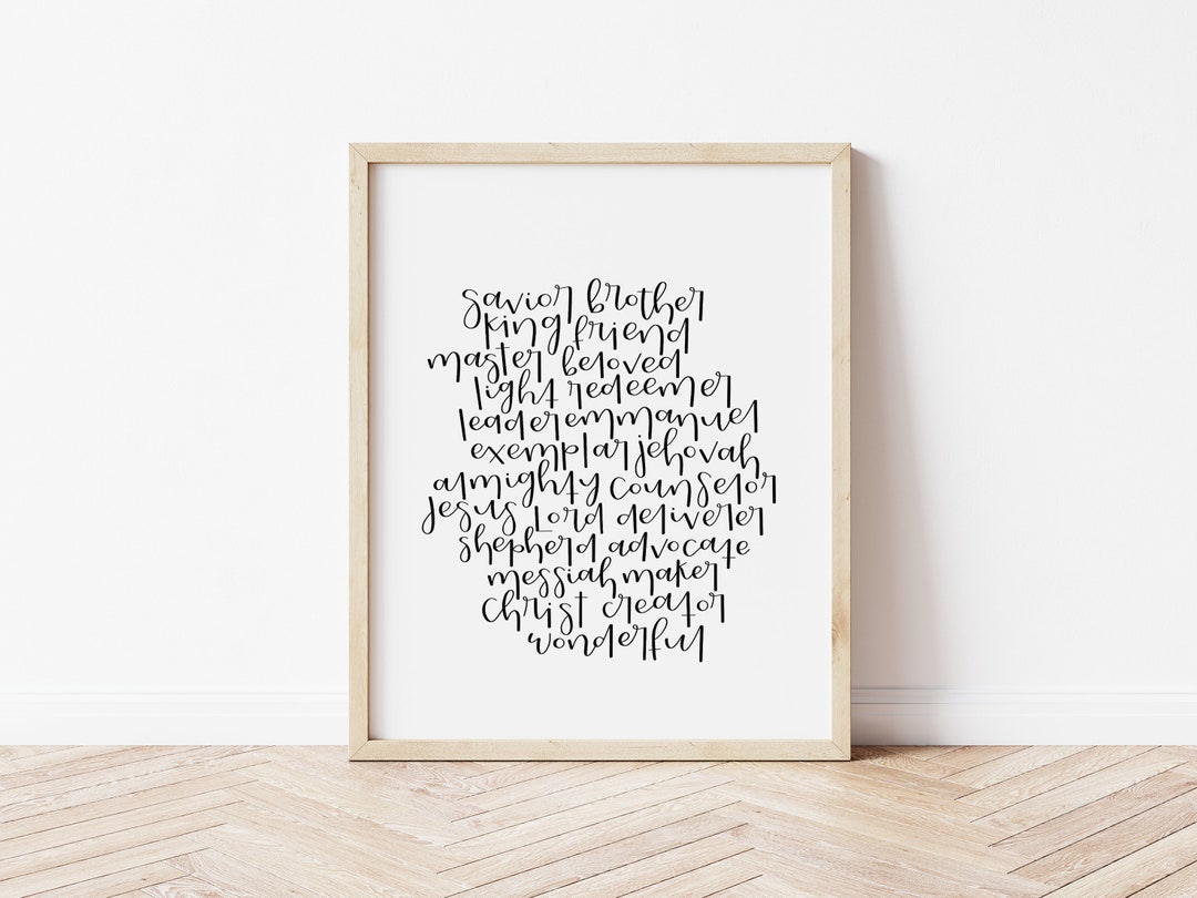 Names for the Savior Printable | Names of Christ | Religious Wall Art ...
