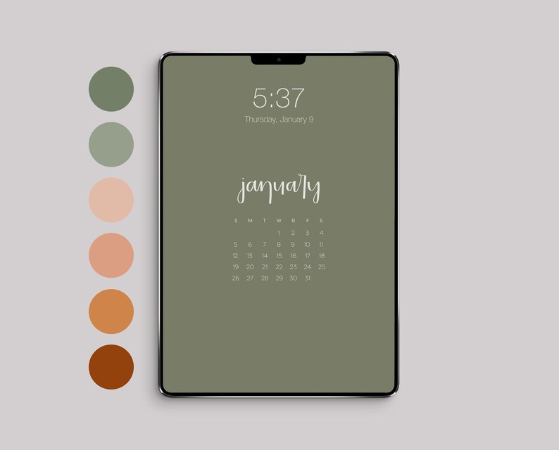NEW 2025 iPad Wallpaper Calendar Color 3 Digital Calendar Minimalist ...