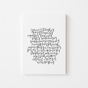 Names for the Savior Printable | Names of Christ | Religious Wall Art ...