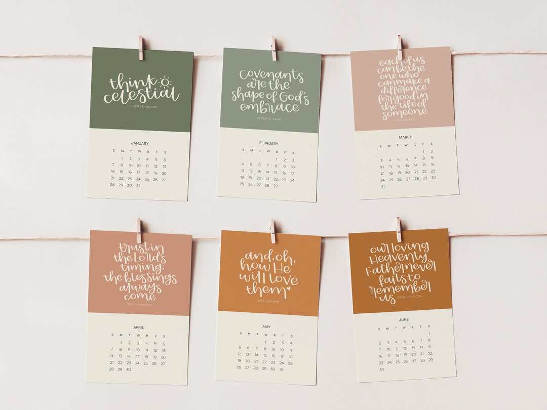 2024 General Conference Quotes Printable Calendar 4x6 Monthly Calendar ...
