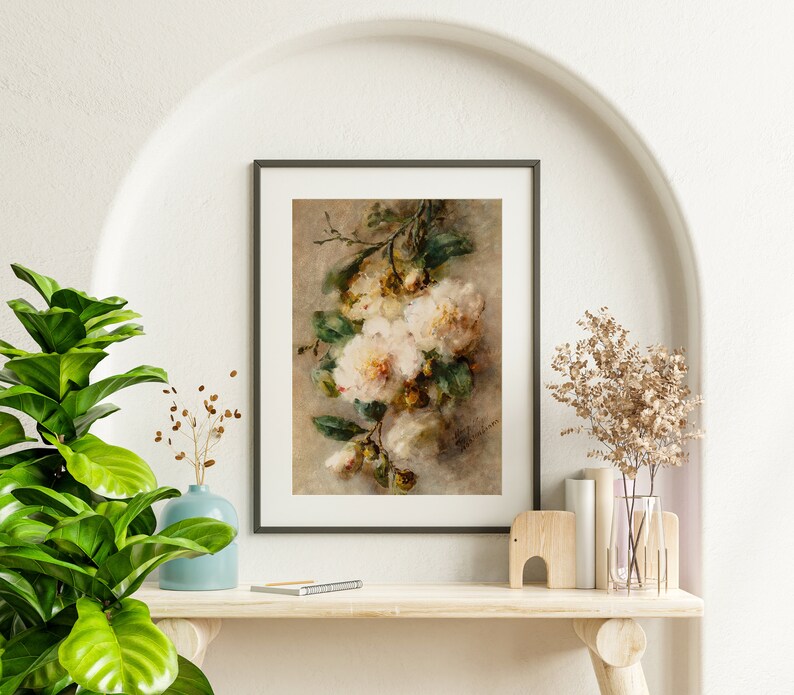 Moody Vintage Spray of Camellias Create Your Own Gallery - Etsy