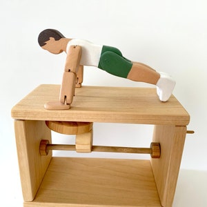 Push-up Man Automata, Wood, Hand Crank - Etsy