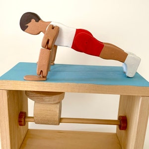 Sit-ups Man Automata, Wood, Hand Crank - Etsy