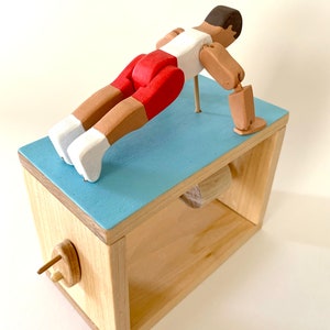 Push-up Man Automata, Wood, Hand Crank - Etsy