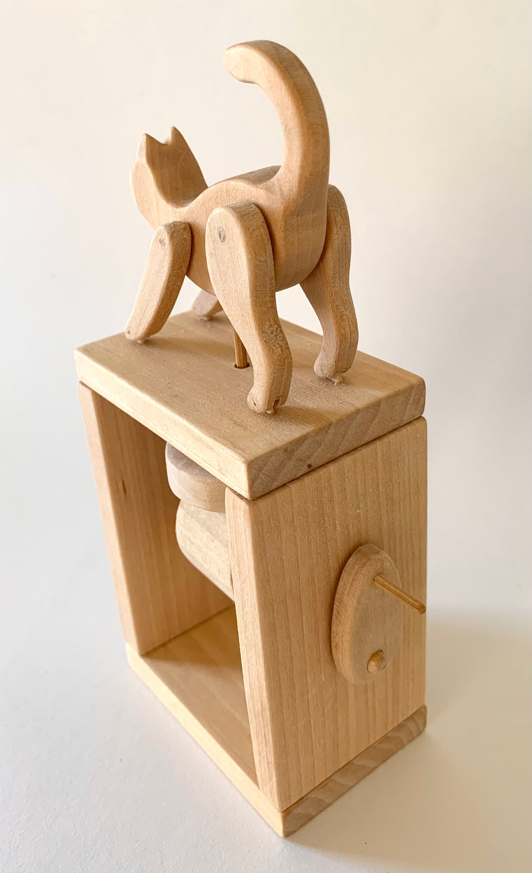 Stretching Cat Automata, Wooden Hand Crank Motion - Etsy