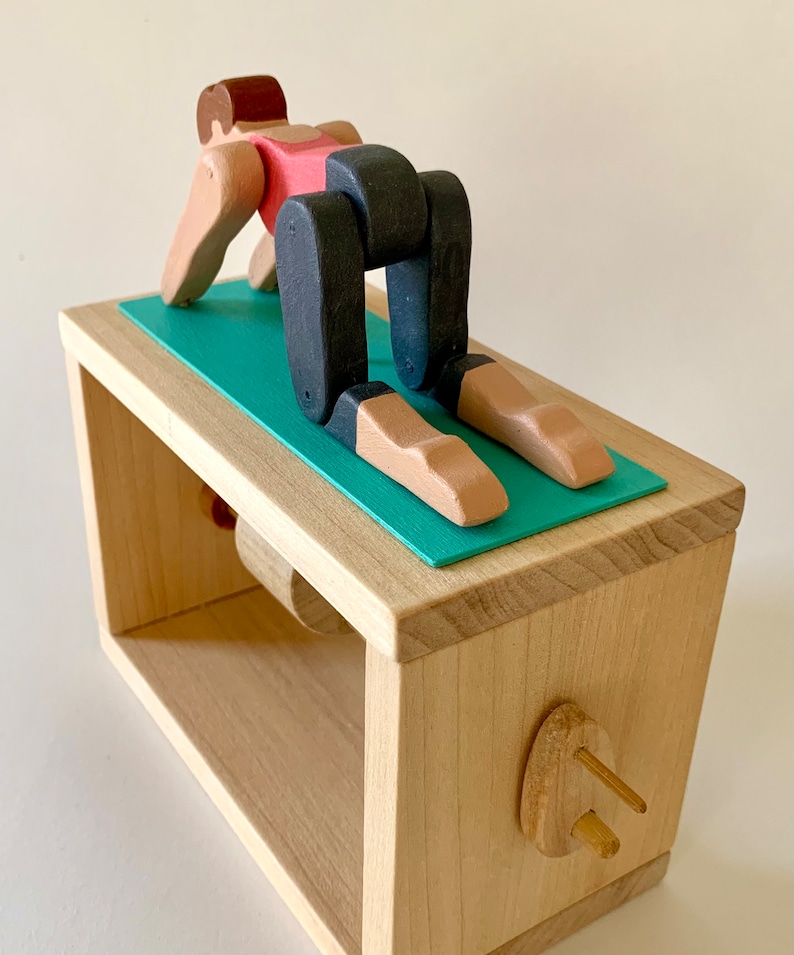 Yoga Girl Stretching, Automata, Wood, Hand Crank - Etsy