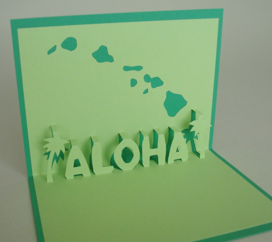 Aloha Card, Pop up Card With Palm Tree and Hawaiian Island Design - Etsy