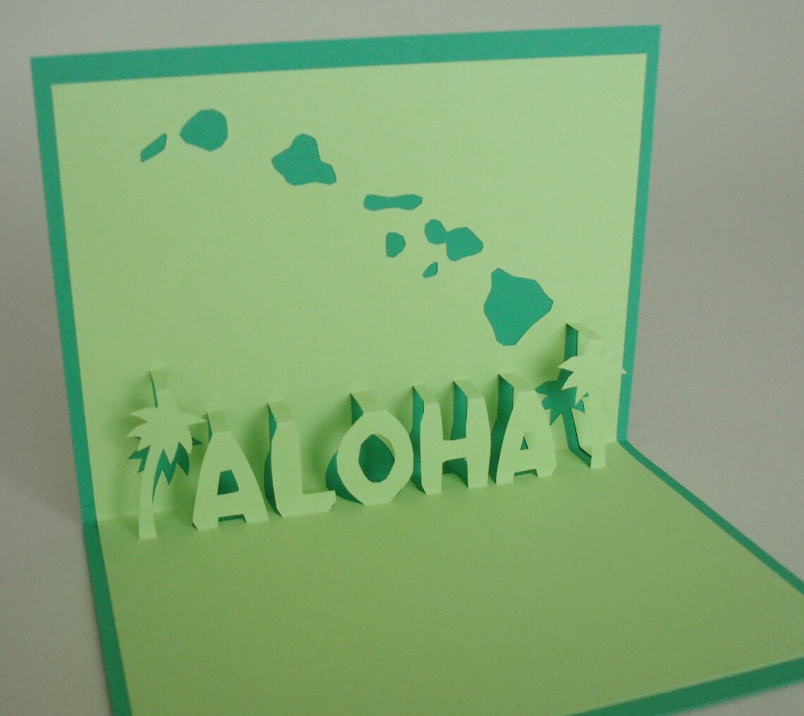Aloha Card, Pop up Card With Palm Tree and Hawaiian Island Design - Etsy