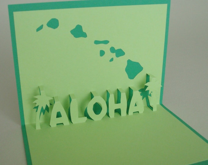 Aloha Card, Pop up Card With Palm Tree and Hawaiian Island Design - Etsy