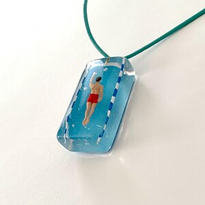Miniature Swimmer in Resin, Key Chain or Necklace - Etsy