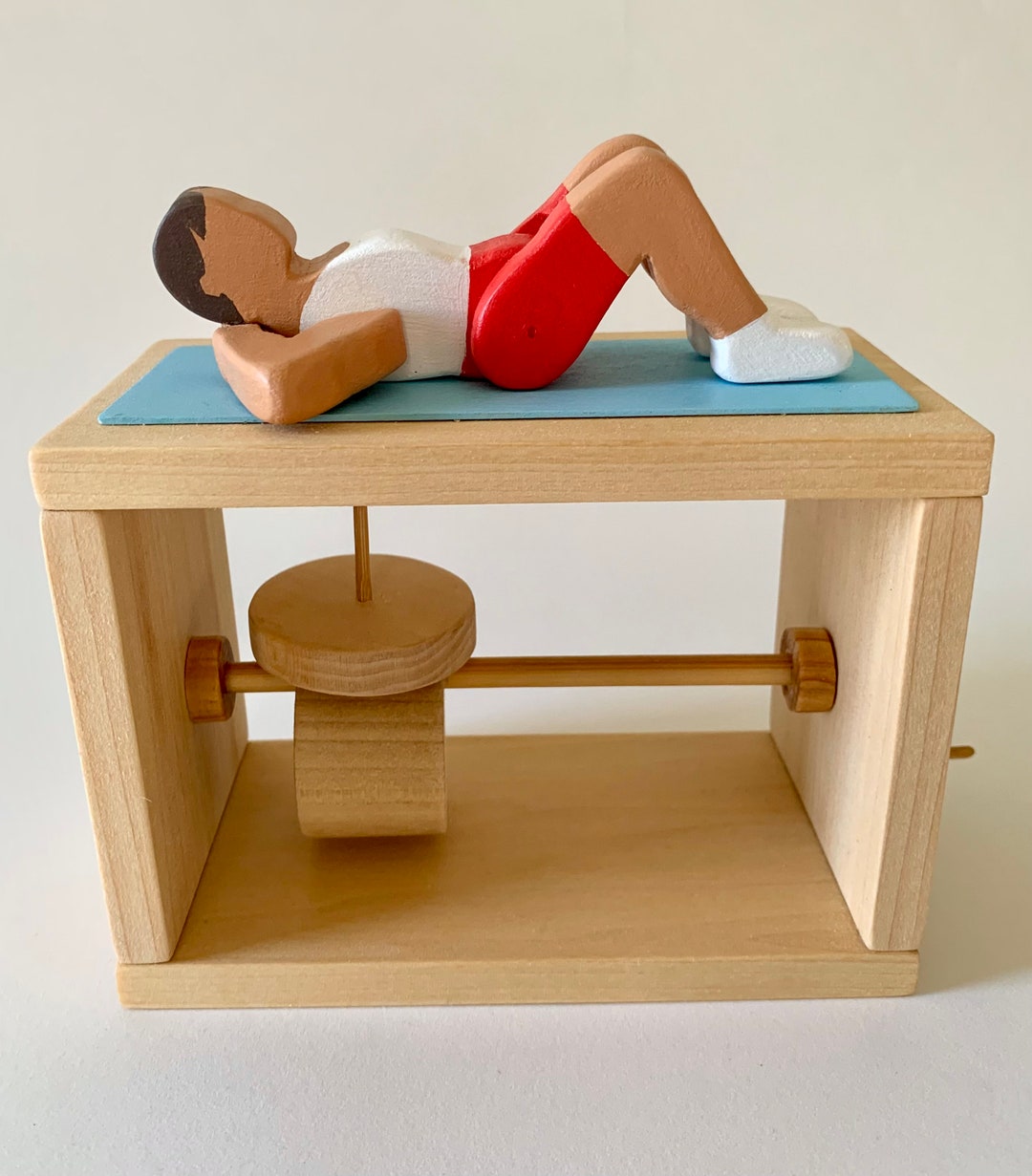 Sit-ups Man Automata, Wood, Hand Crank - Etsy