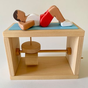 Sit-ups Man Automata, Wood, Hand Crank - Etsy