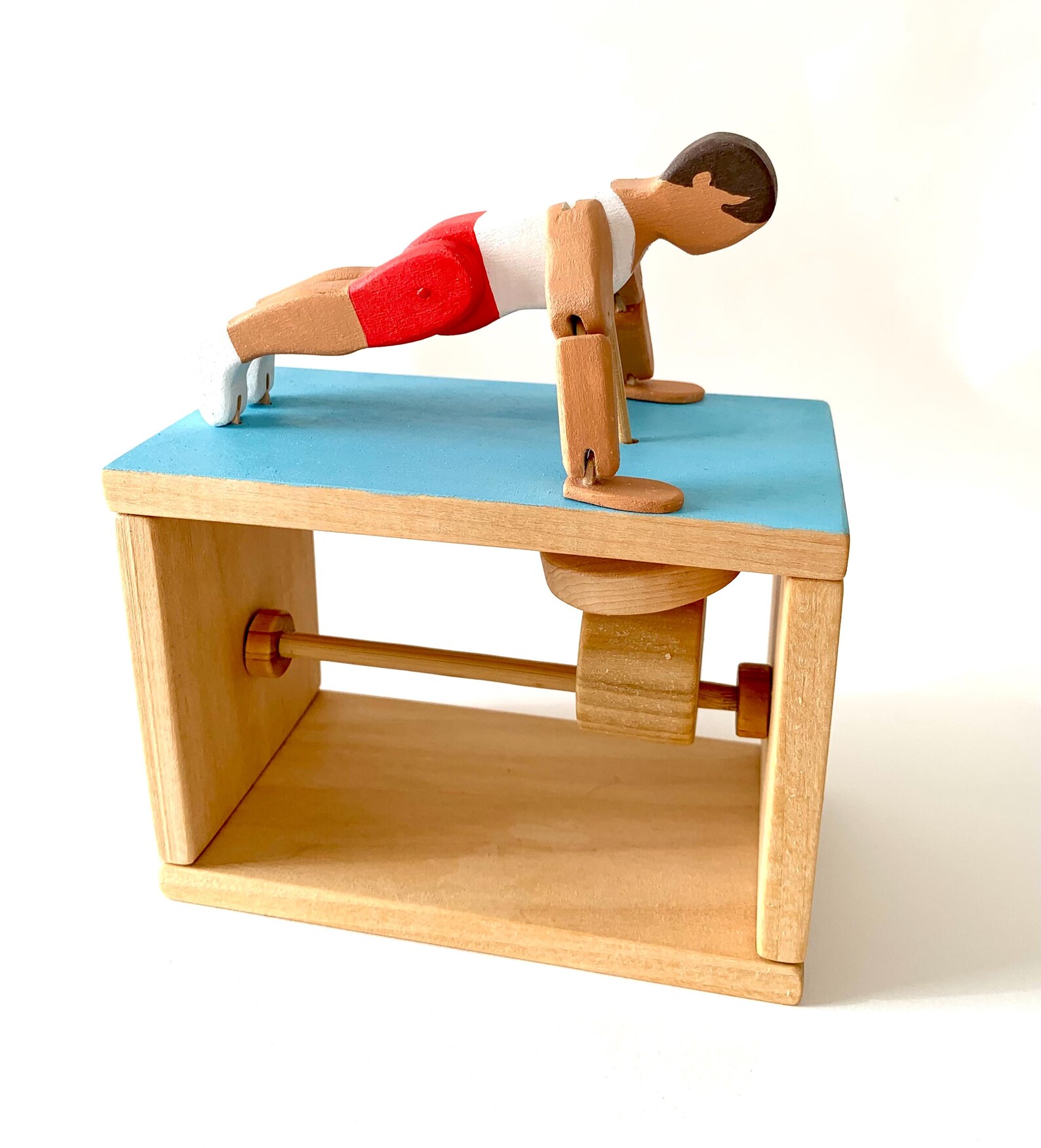 Push-up Man Automata, Wood, Hand Crank - Etsy