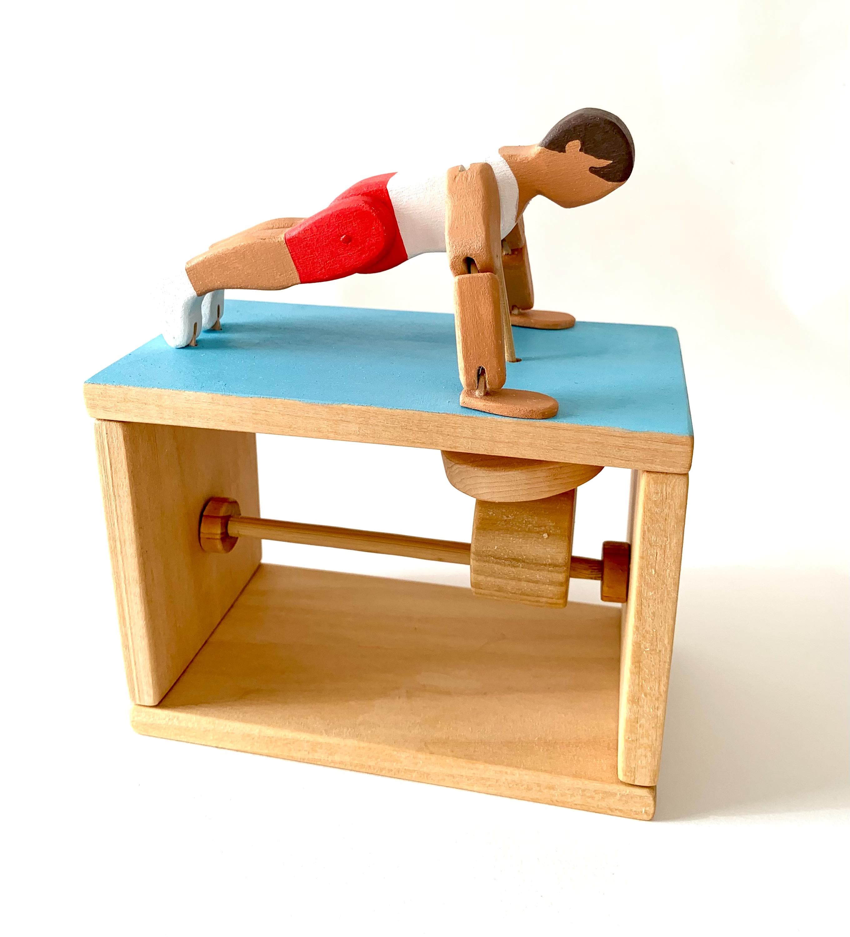 Push-up Man Automata, Wood, Hand Crank - Etsy