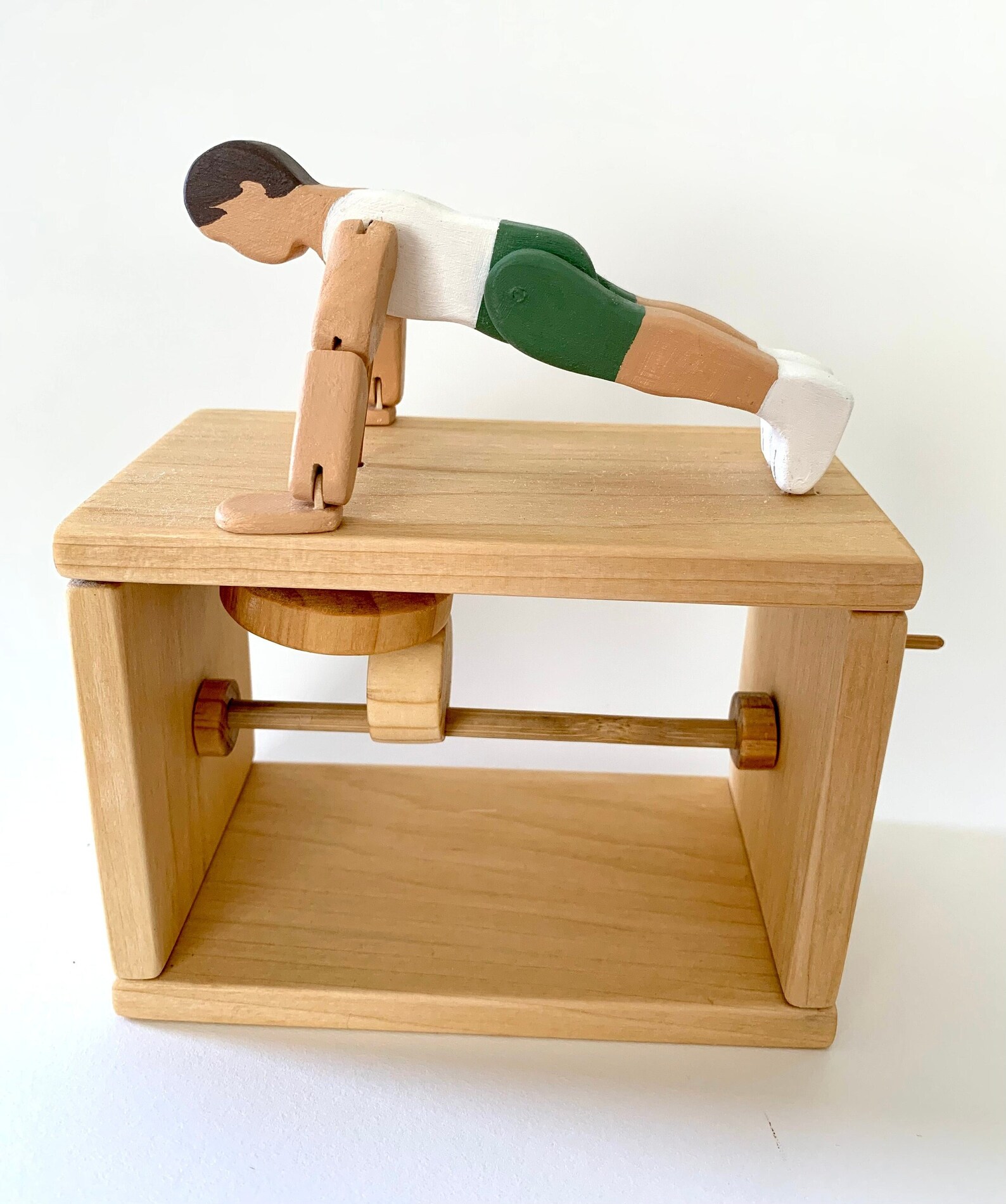 Push-up Man Automata Wood Hand Crank - Etsy