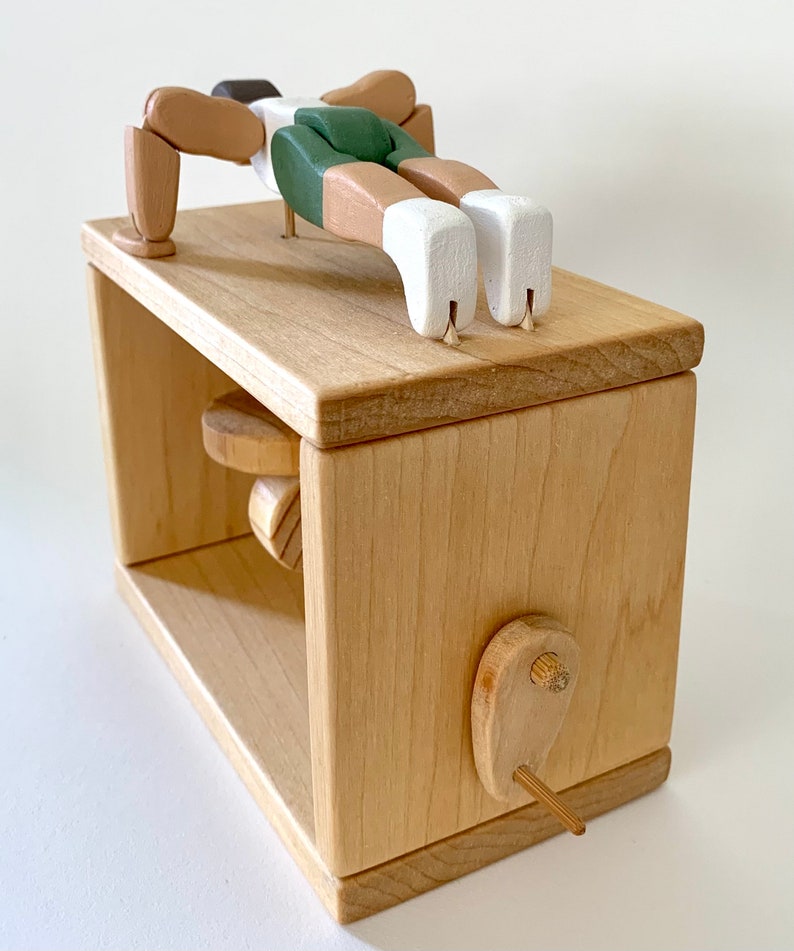 Push-up Man Automata, Wood, Hand Crank - Etsy
