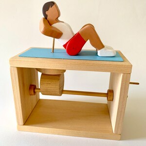 Sit-ups Man Automata, Wood, Hand Crank - Etsy