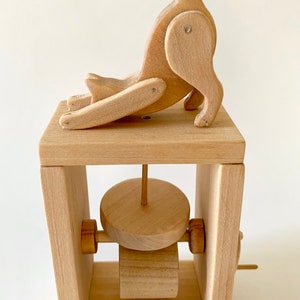 Stretching Cat Automata, Wooden Hand Crank Motion - Etsy