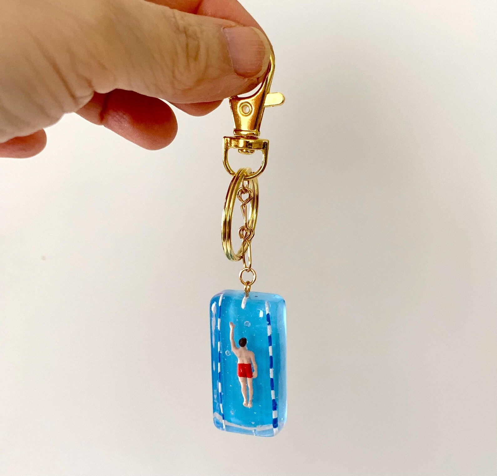 Miniature Swimmer in Resin, Key Chain or Necklace - Etsy