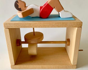 Sit-ups Man Automata, Wood, Hand Crank - Etsy