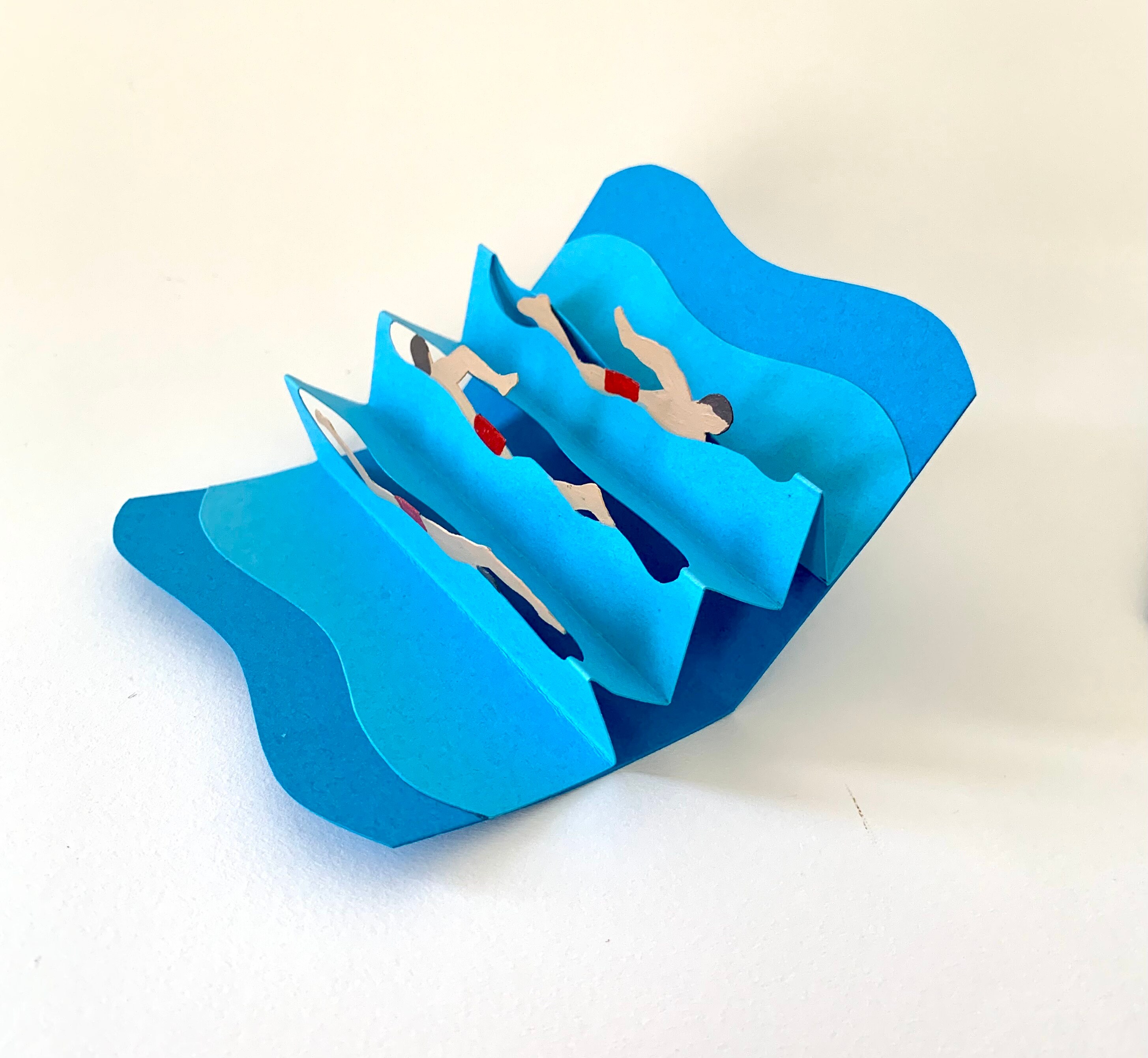 Swimmers Miniature Pop up Card - Etsy