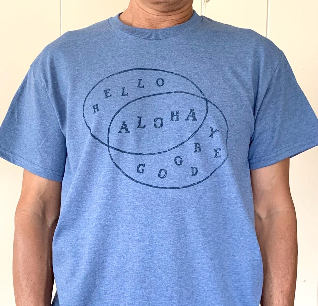 Aloha, Hello, Goodbye in a Venn Diagram, T-shirt for Men, Unisex - Etsy