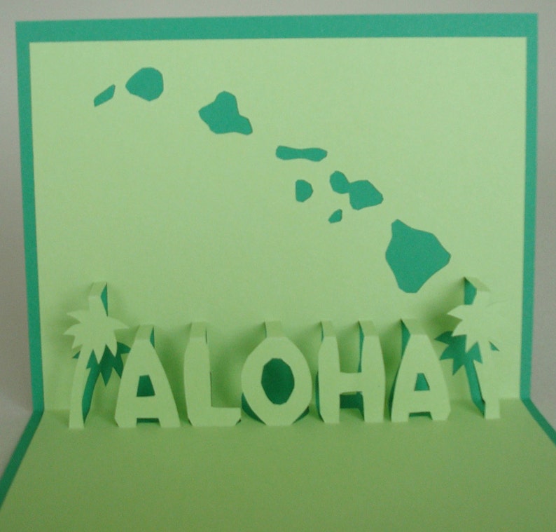 Aloha Card, Pop up Card With Palm Tree and Hawaiian Island Design - Etsy