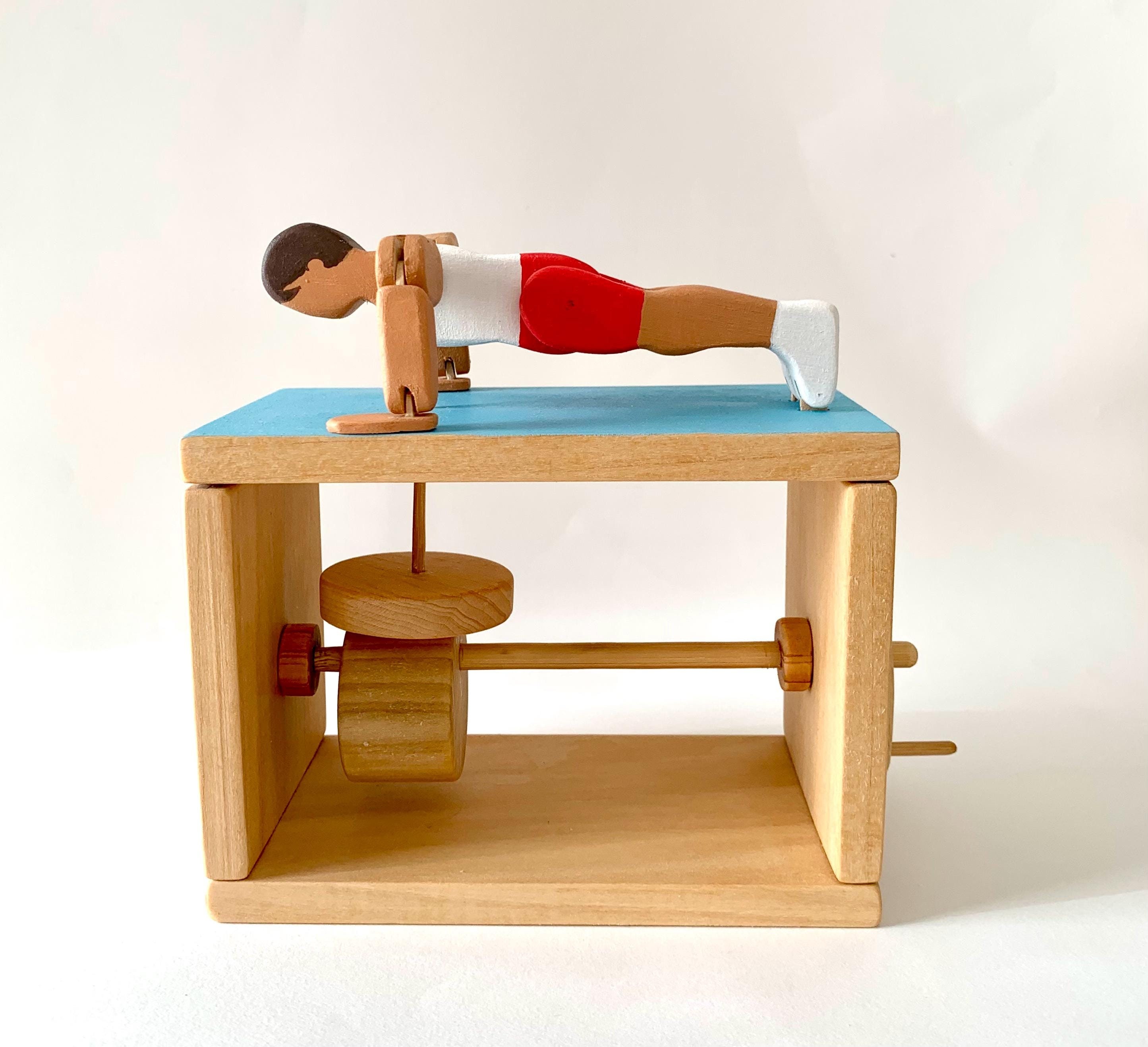 Push-up Man Automata, Wood, Hand Crank - Etsy