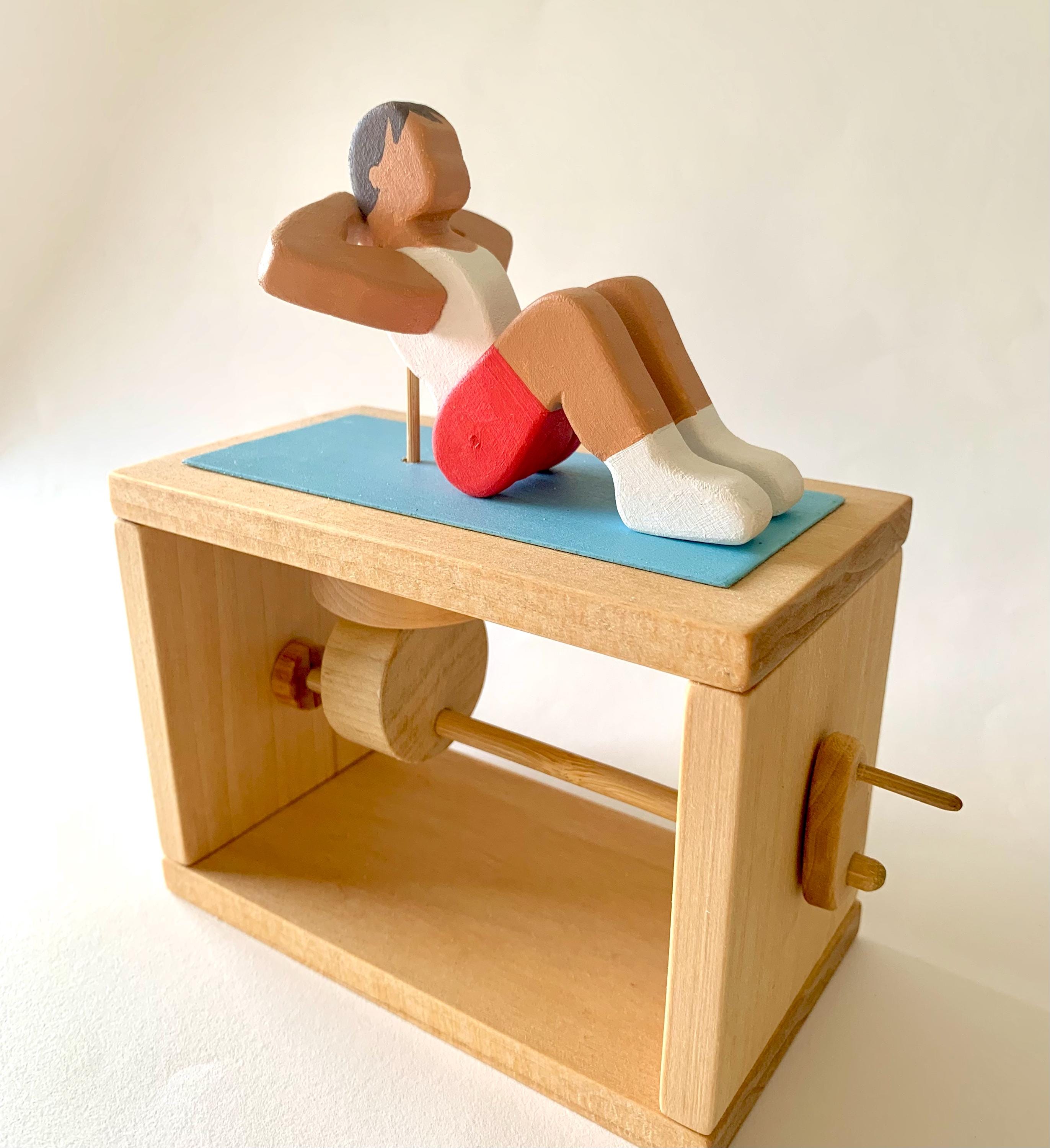 Sit-ups Man Automata, Wood, Hand Crank - Etsy