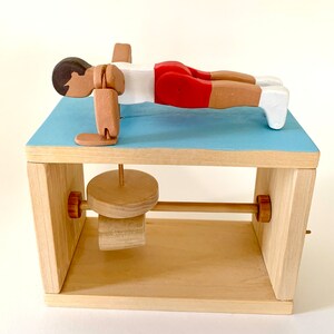 Push-up Man Automata, Wood, Hand Crank - Etsy