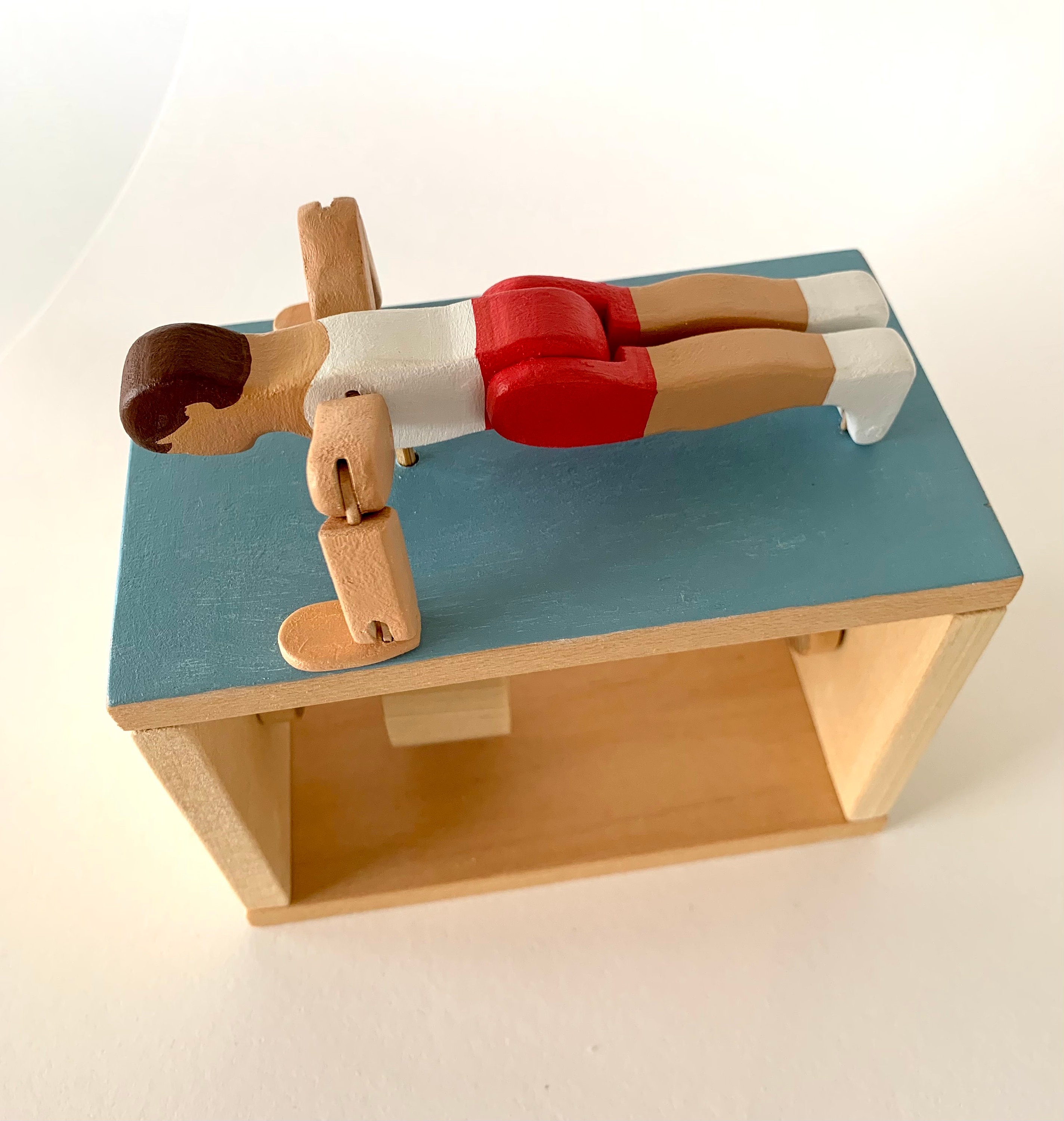 Push-Up Man Automata wood hand crank | Etsy