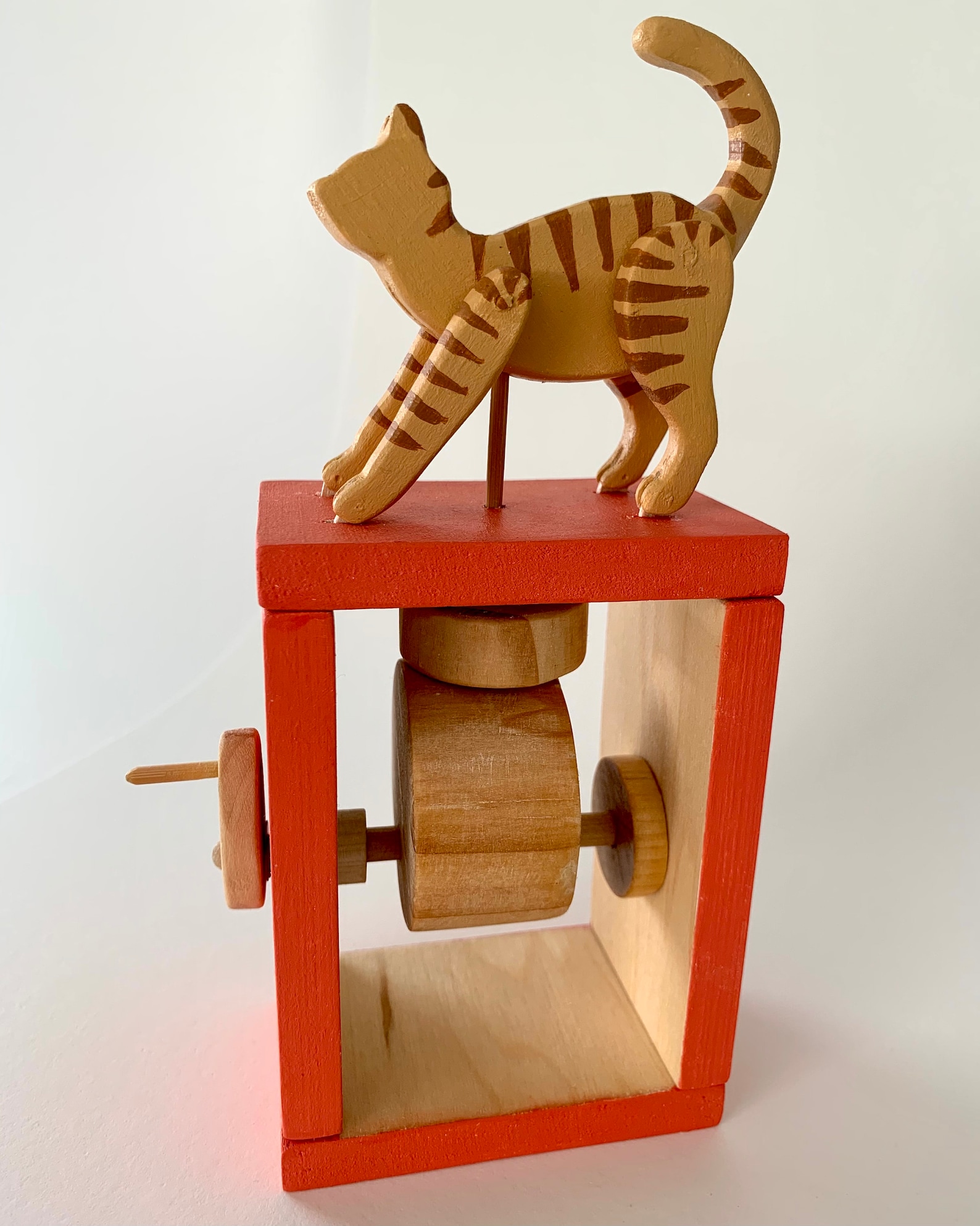Stretching Cat Automata Wooden Hand Crank Motion | Etsy