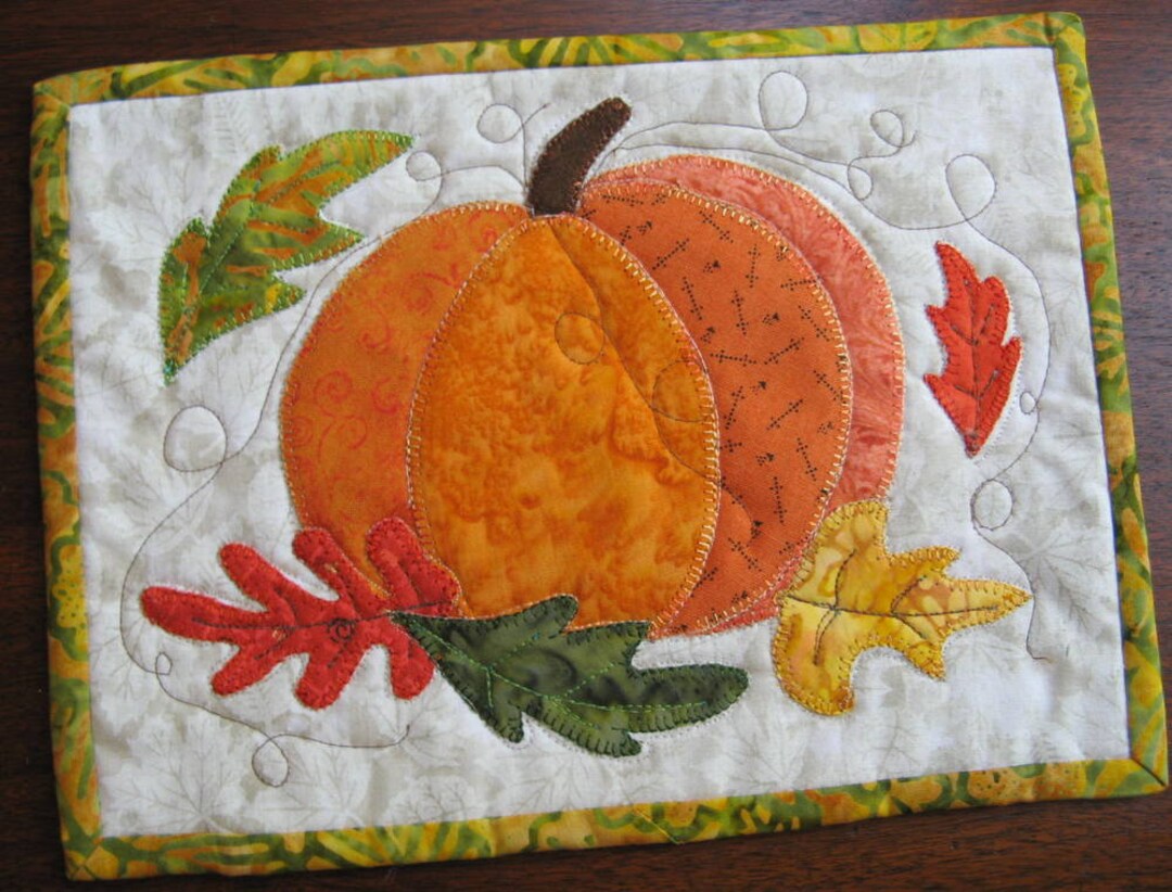 Autumn Pumpkin Mug Rug Pattern - Etsy