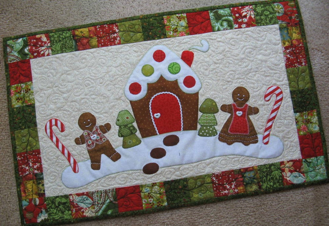 Gingerbread Christmas Quilt Table Runner Pattern PDF - Etsy