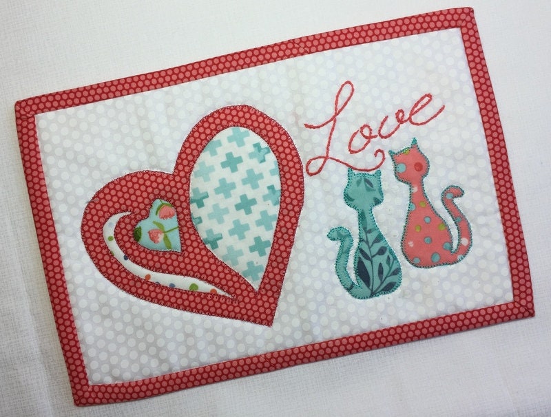 Love Mug Rug Pattern - Etsy