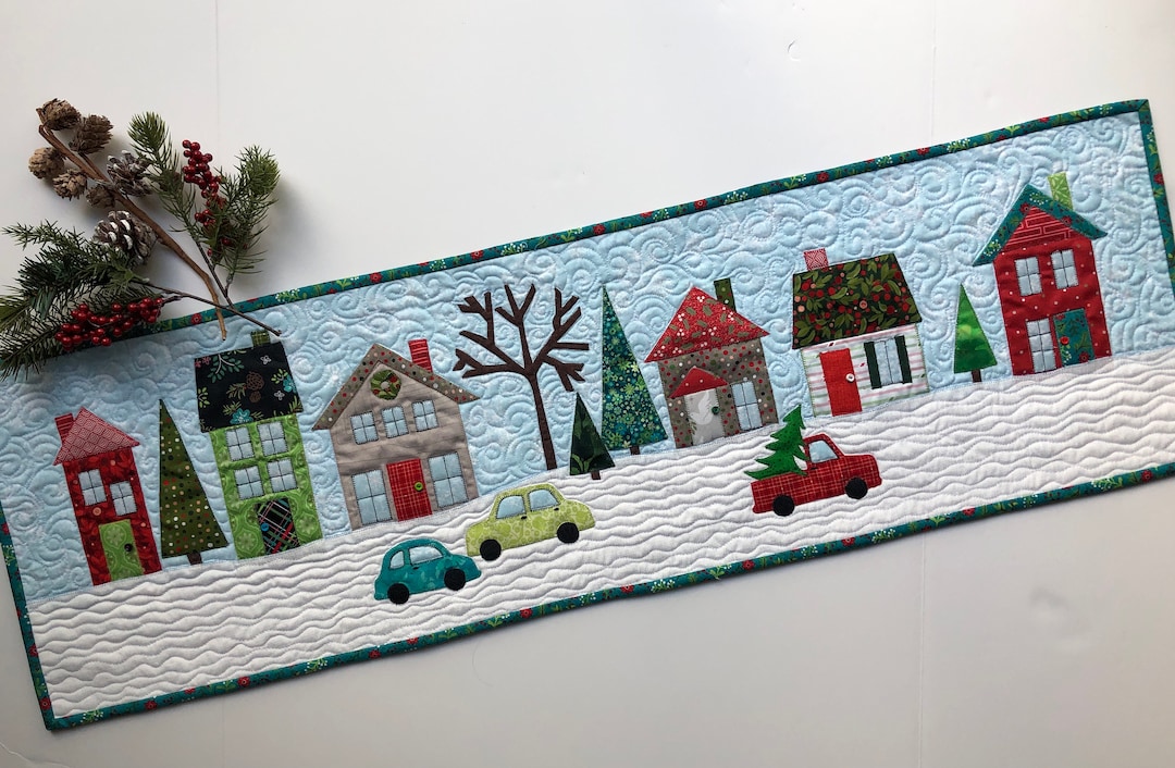 Winter Village Table Runner Pattern PDF - Etsy