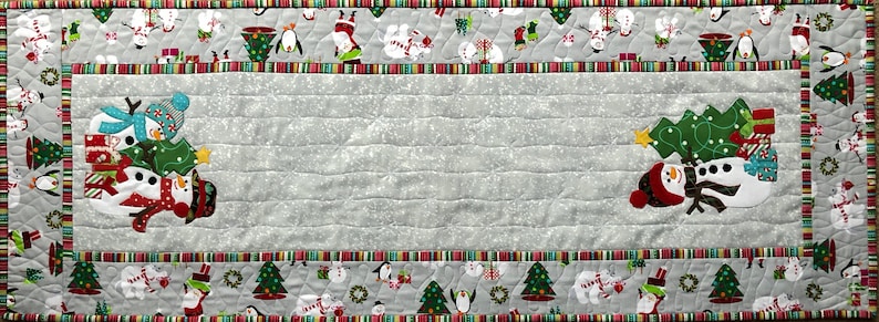 Snow People Table Runner Pattern | Etsy