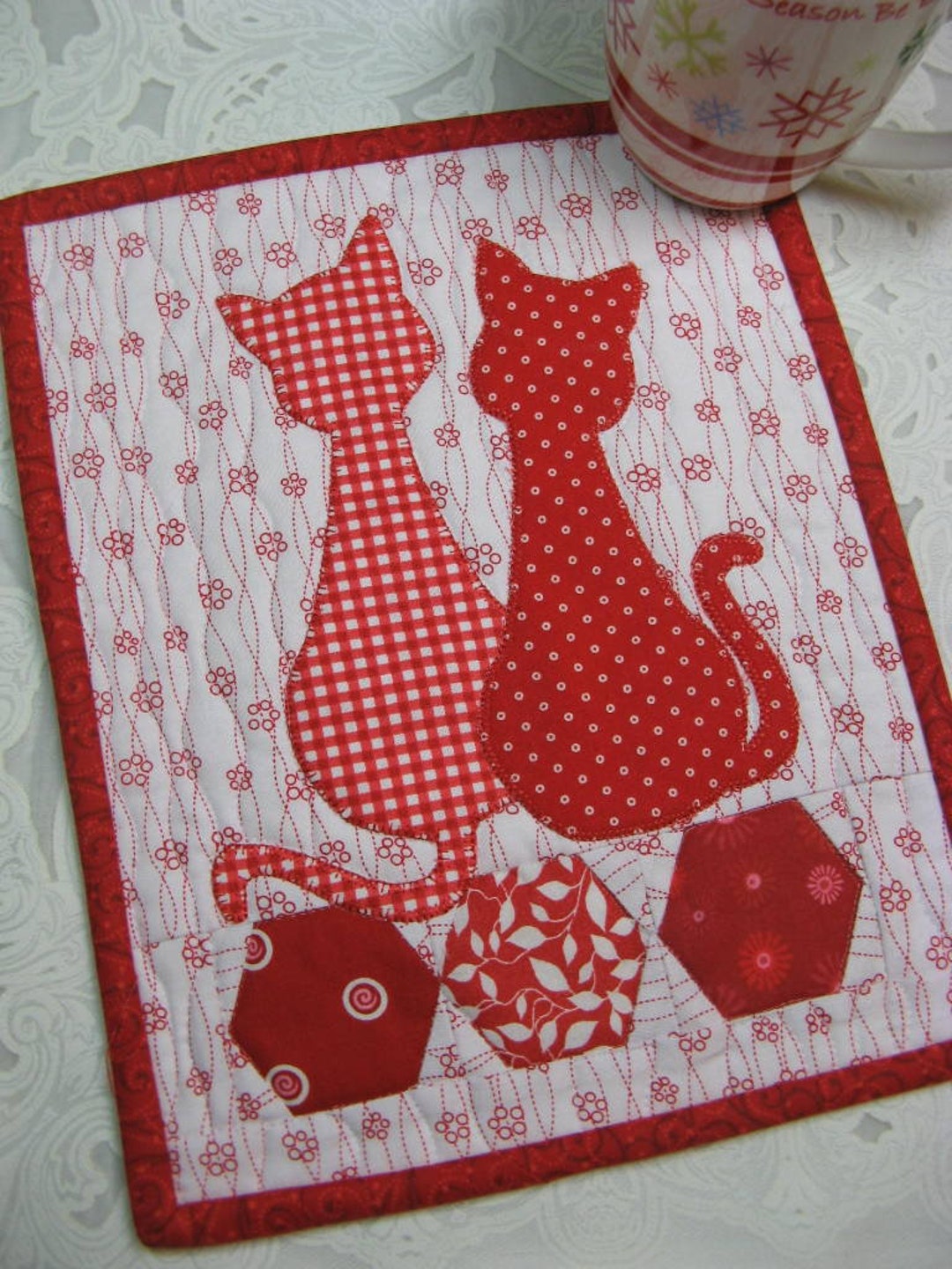 Calico Cats Mug Rug Pattern - Etsy