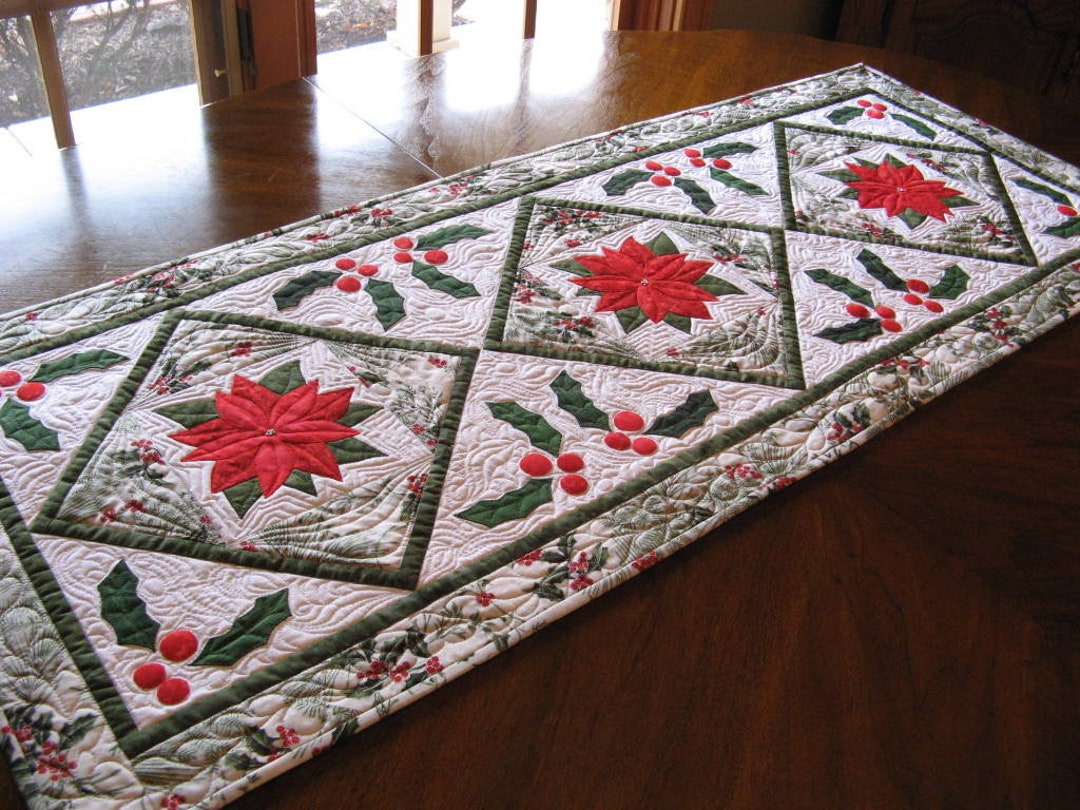 Holidaytabletop Trio - Quilted Christmas Table Runner Pattern - Etsy