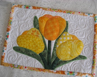 Spring Tulips Mug Rug Pattern - Etsy