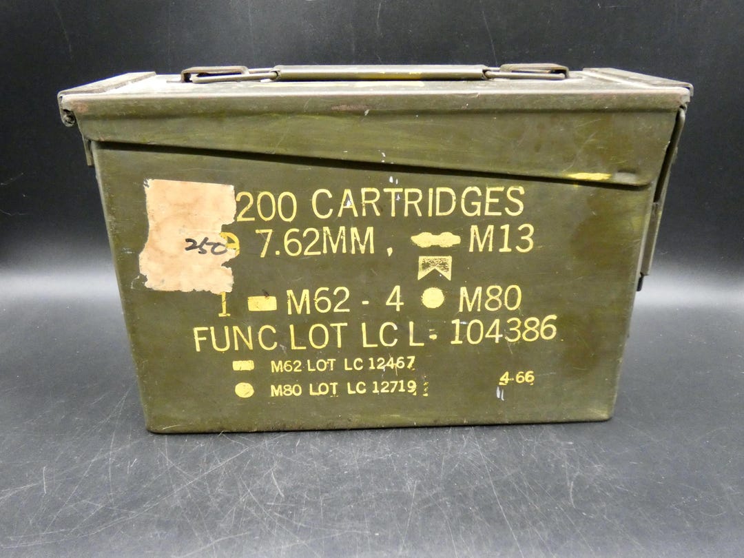 Military Surplus Ammo Box- 200 Cartridges = 7.62MM- M13-M62- M80 - Etsy