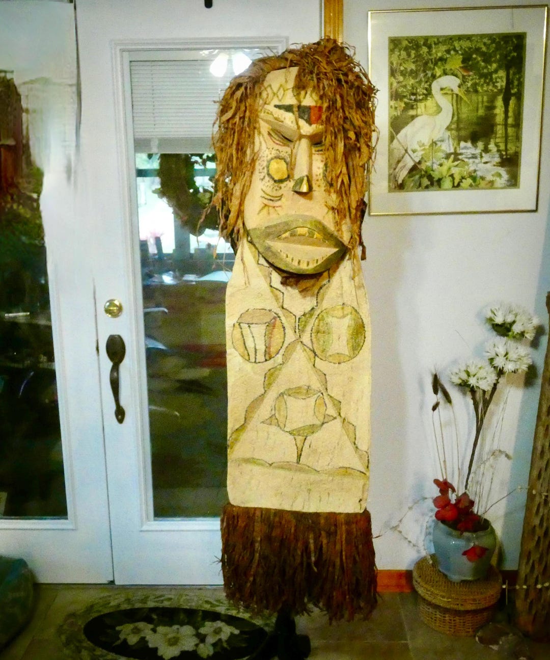 Closeout*-solemn Bapende Pende Congo Full Length Raffia Mask- Rare ...