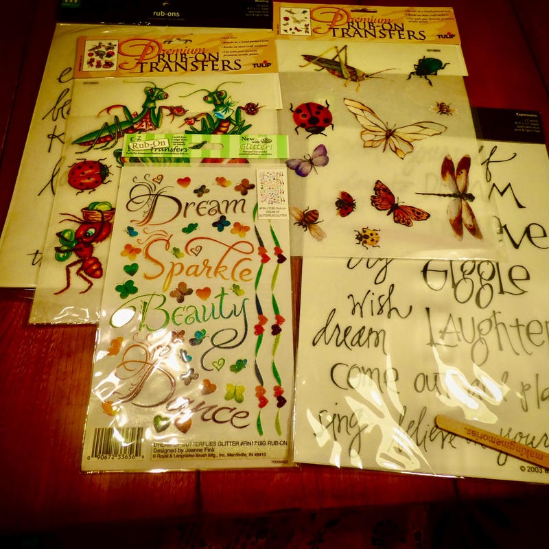 Rub on Transfers - Etsy