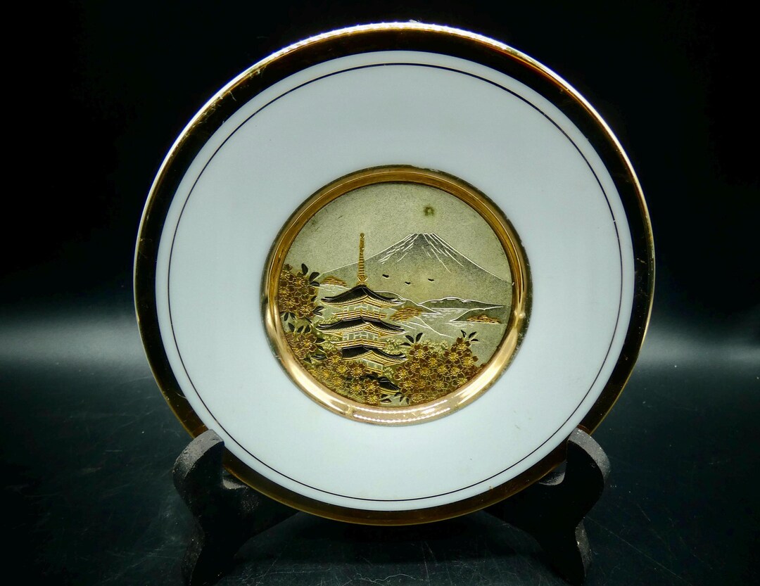 The Art of Chokin-japan- Gold, Silver, Black in Beautiful Pagoda - Etsy