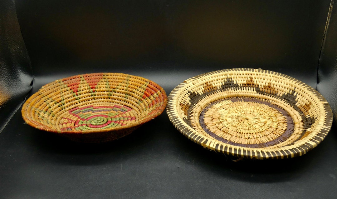 CLOSEOUT2 Hand Woven Straw Trays, Native Indian One 1960's - Etsy