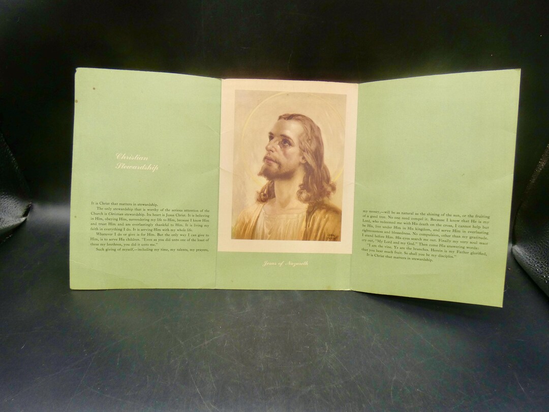 Vintage Pamphlet Portrait of Christ Tri-fold - Etsy