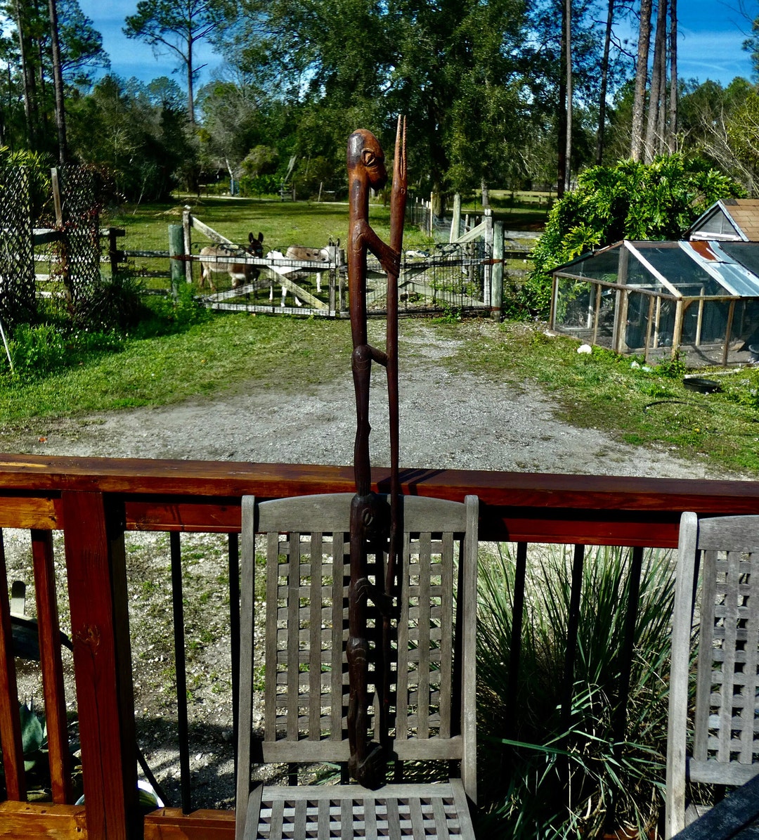 Closeout*-vintage African Wood Figural Hand Carved Walking Stick - Etsy