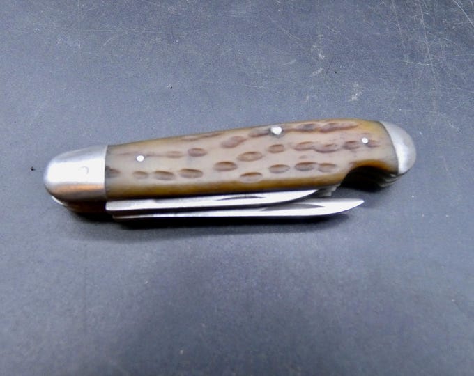 Rare Find! Old Made in U.S. 2 Blade Knife. Knobby Wood Look Handle - Etsy